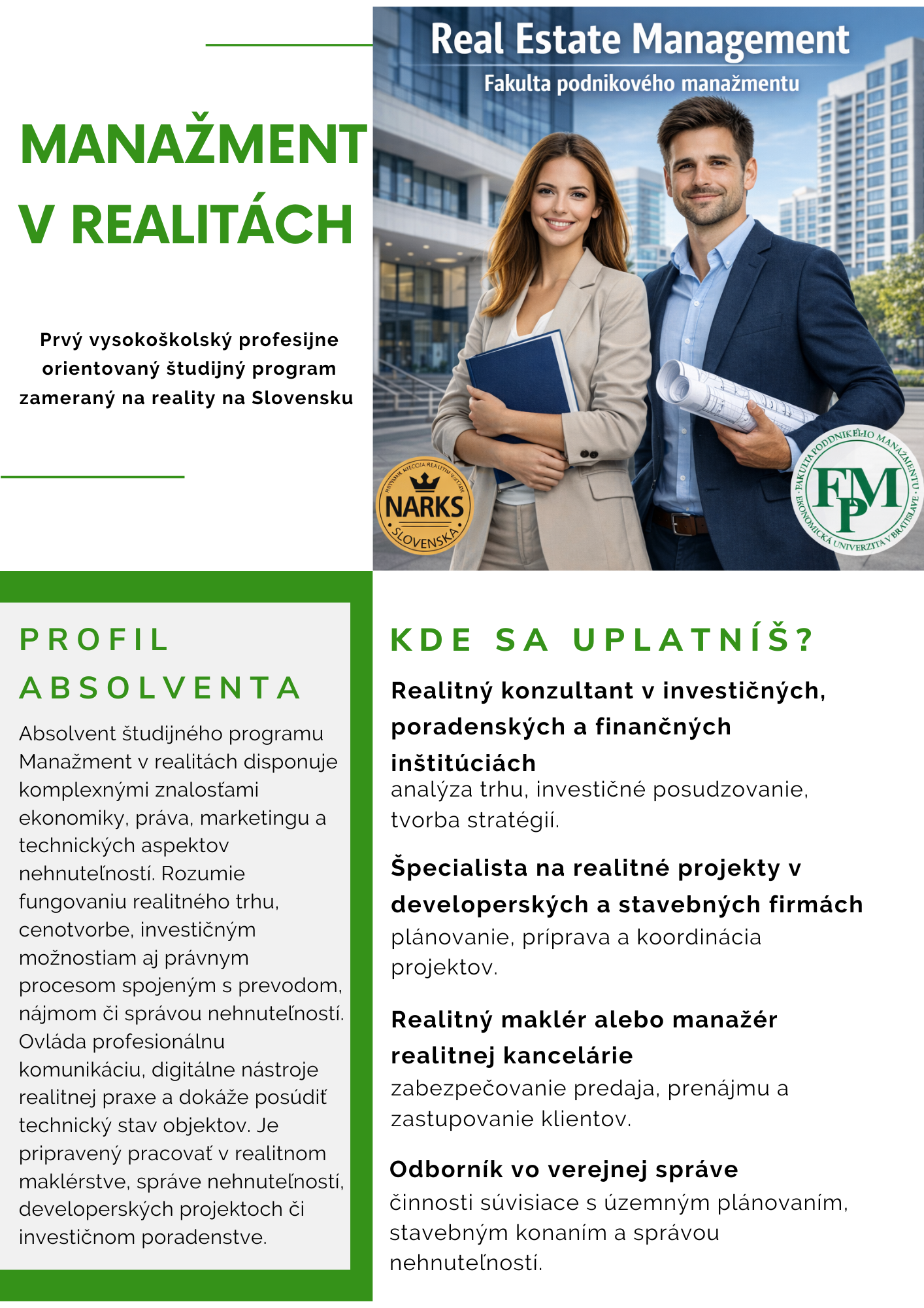 O štúdiu - Fakulta podnikového manažmentu